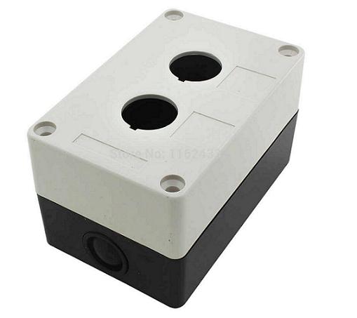 Caja para switch 2 agujeros Gris | Didácticas Electrónicas I+D